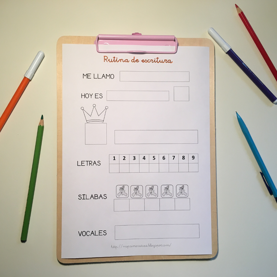 La palabra del día. Plantilla para aprender a escribir - patrivalero.com